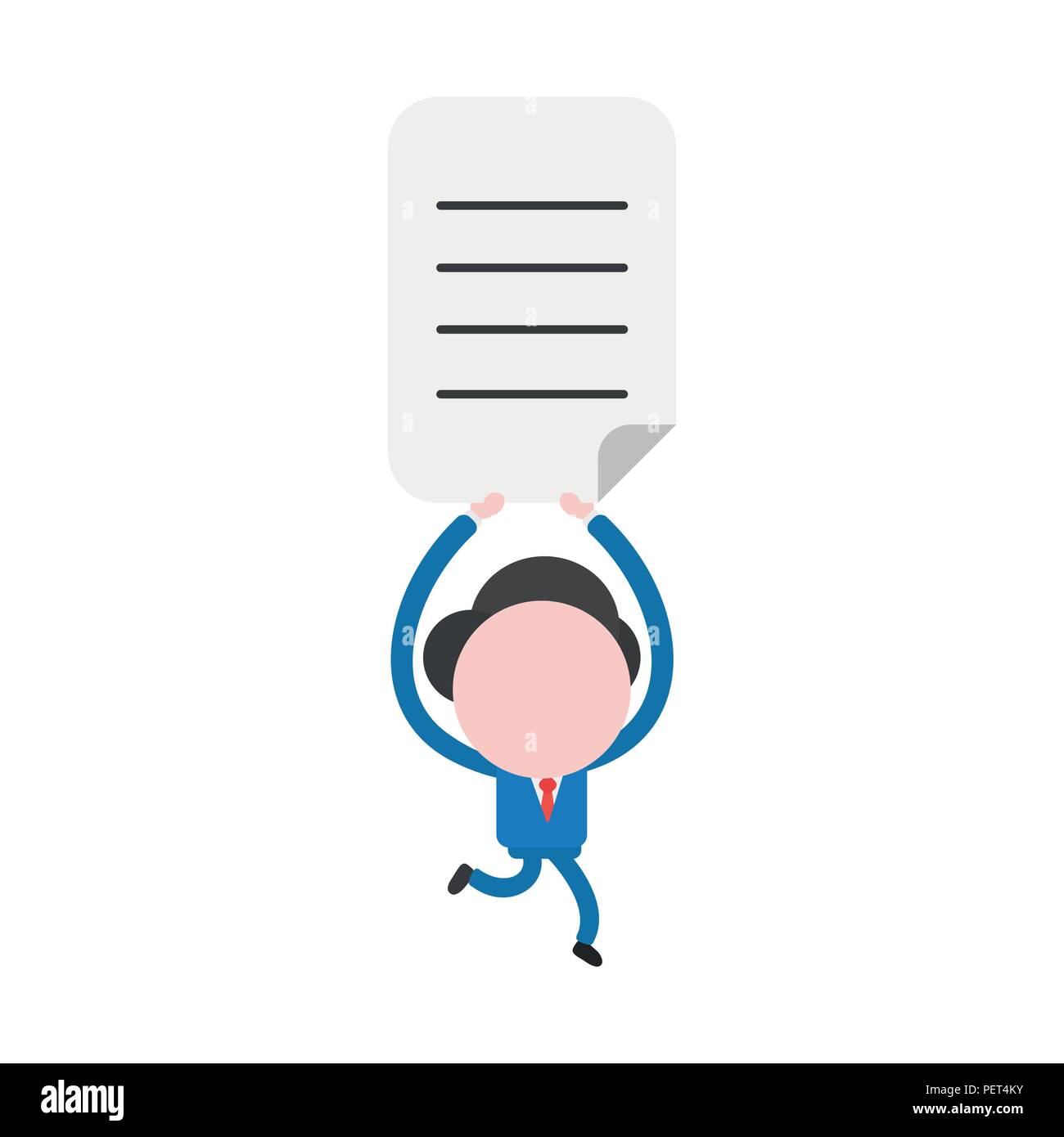 Vector illustration businessman mascot character running and holding up ...