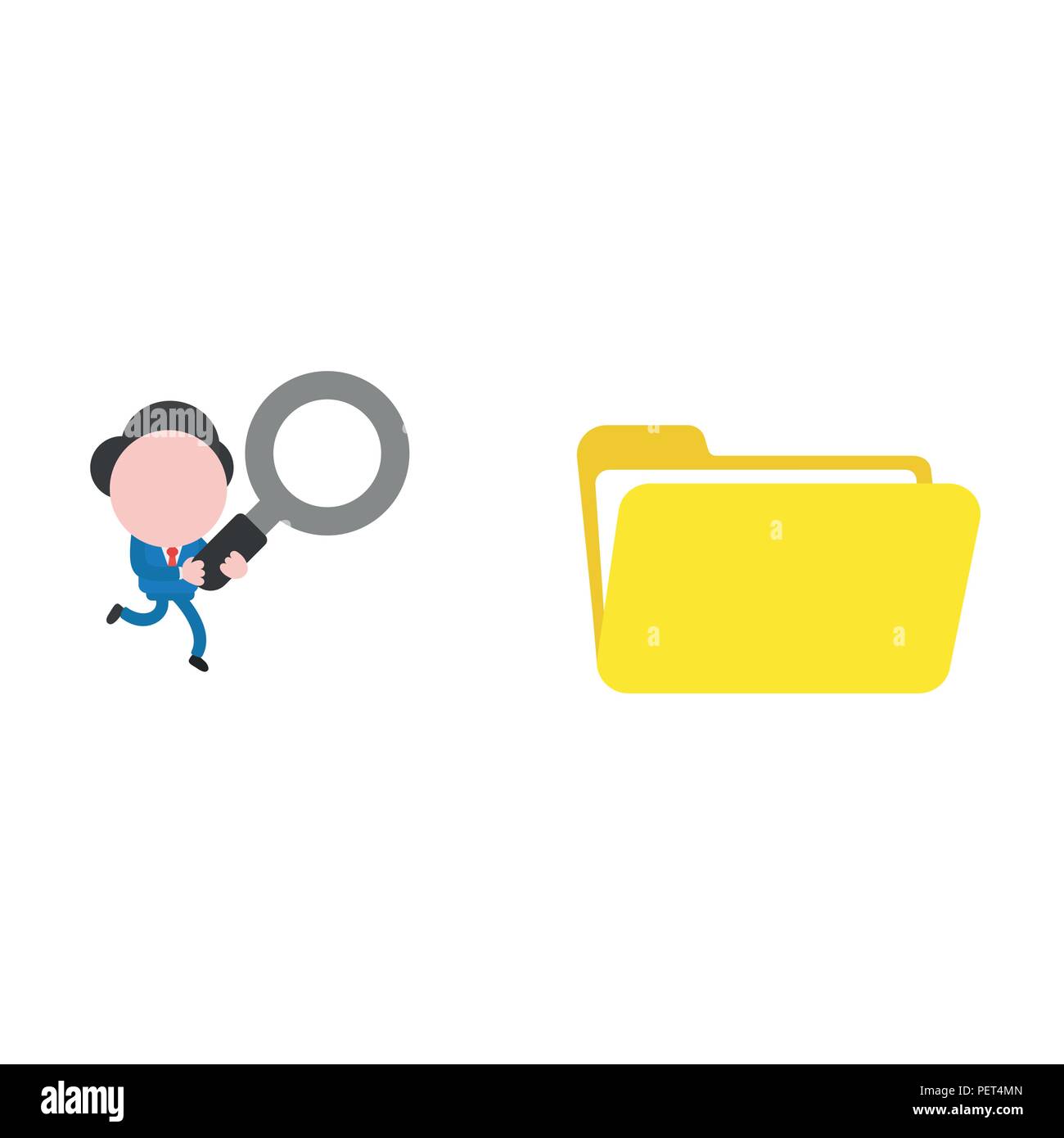 Vector illustration businessman mascot character running and holding ...