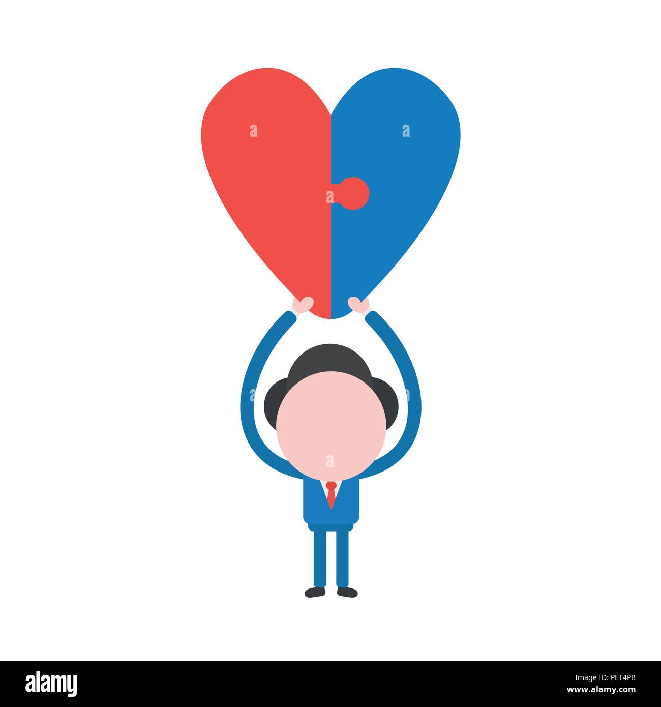 Vector illustration businessman mascot character holding up two ...