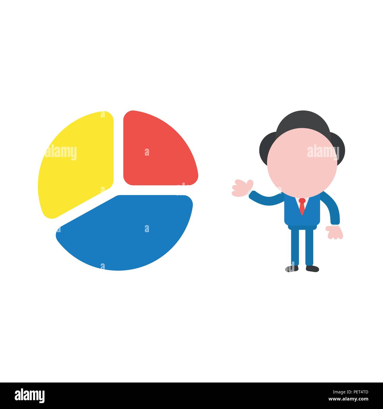 Vector illustration businessman mascot character with three parts ...