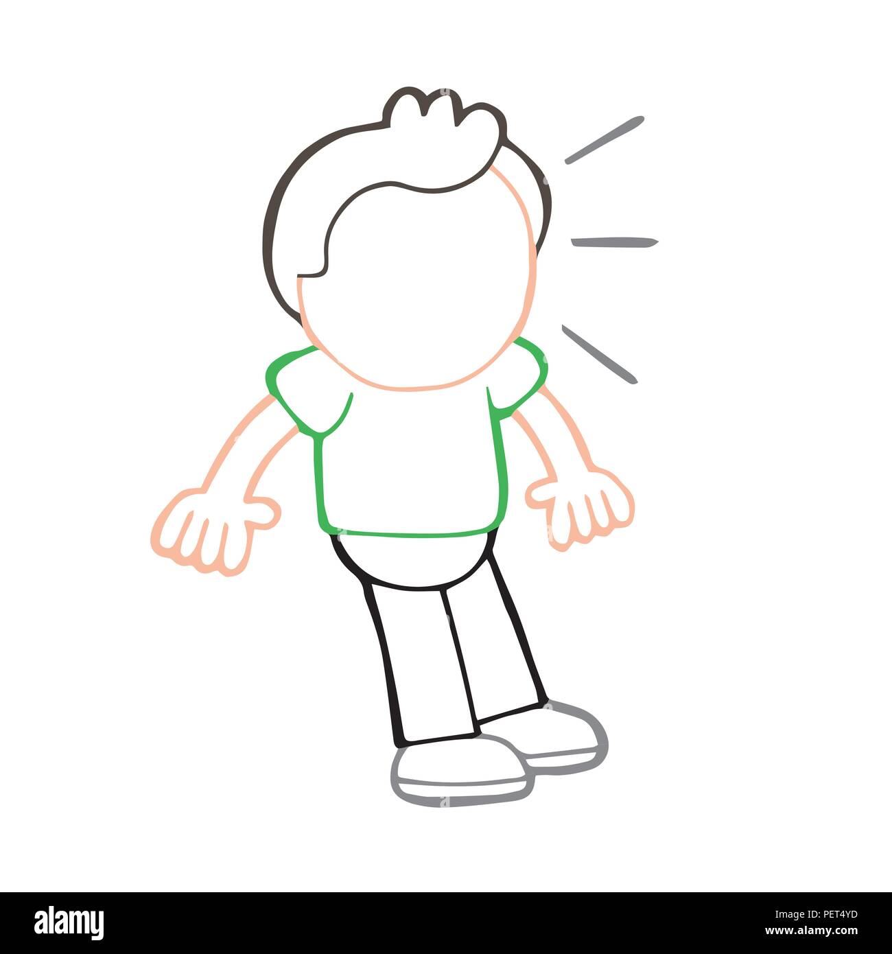 Vector hand-drawn cartoon illustration of man shocked and surprised ...