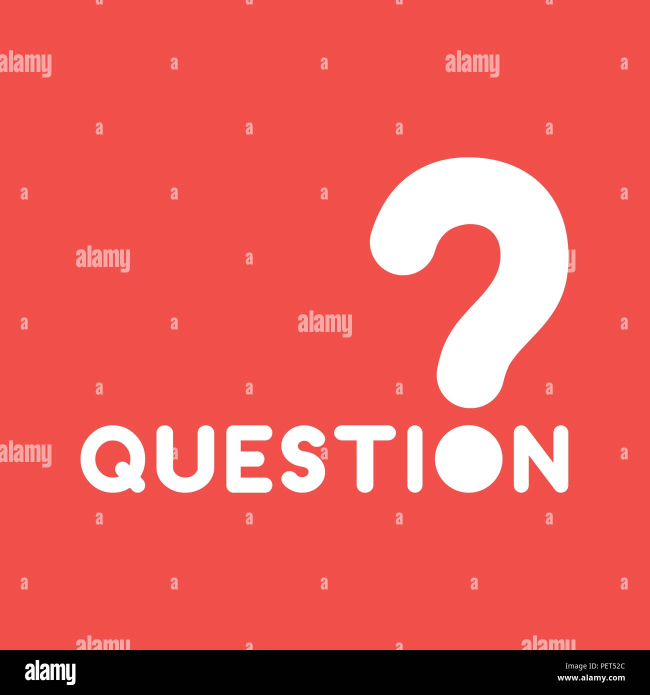 Flat vector icon concept of question word with question mark on red ...
