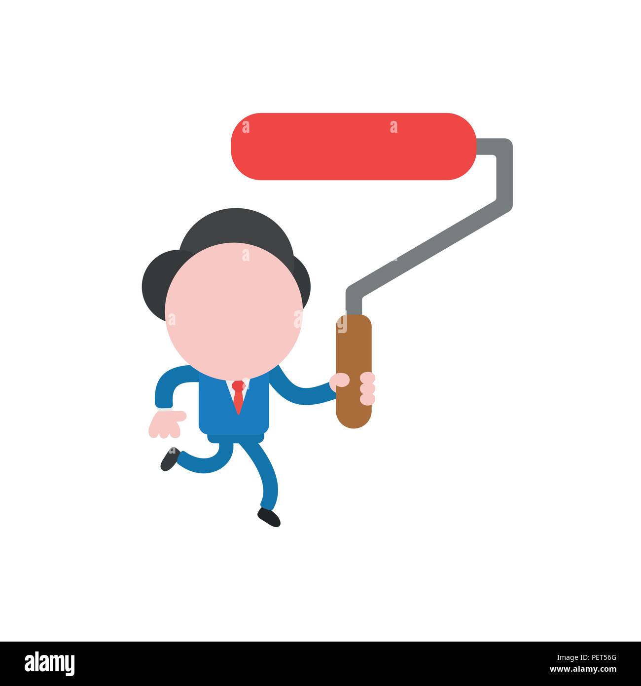 Vector illustration businessman character running and holding red ...
