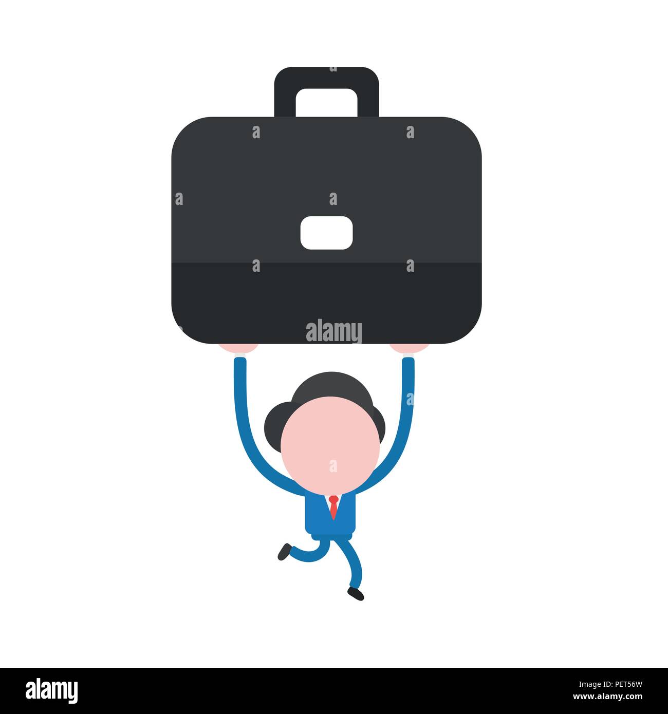 Vector illustration businessman character running and carrying black ...