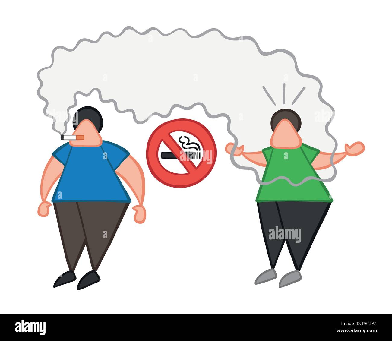Vector illustration cartoon man character smoking cigarette where ...