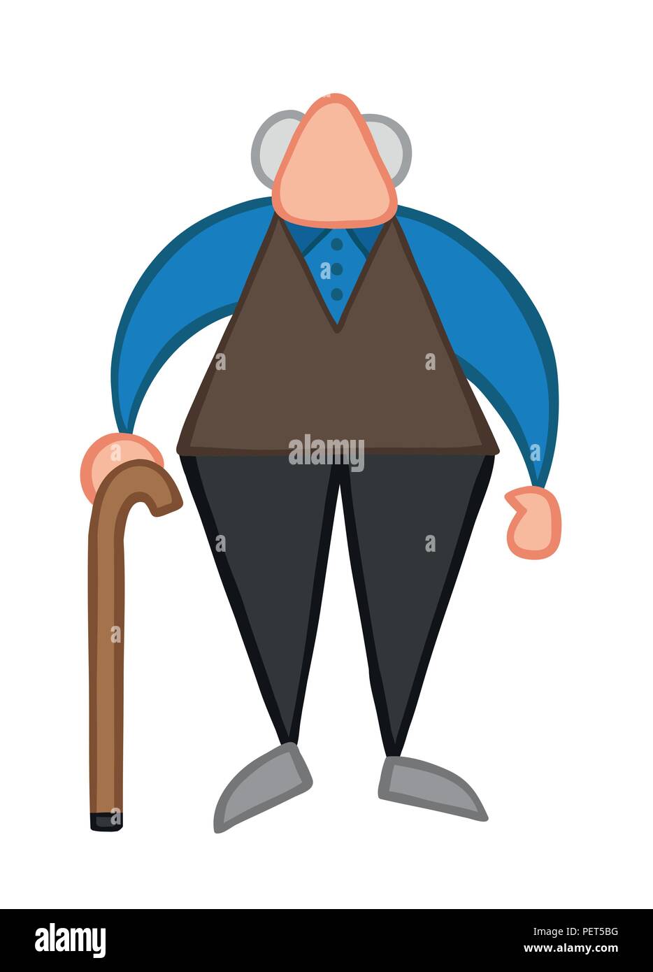 Cartoon Old Man Standing