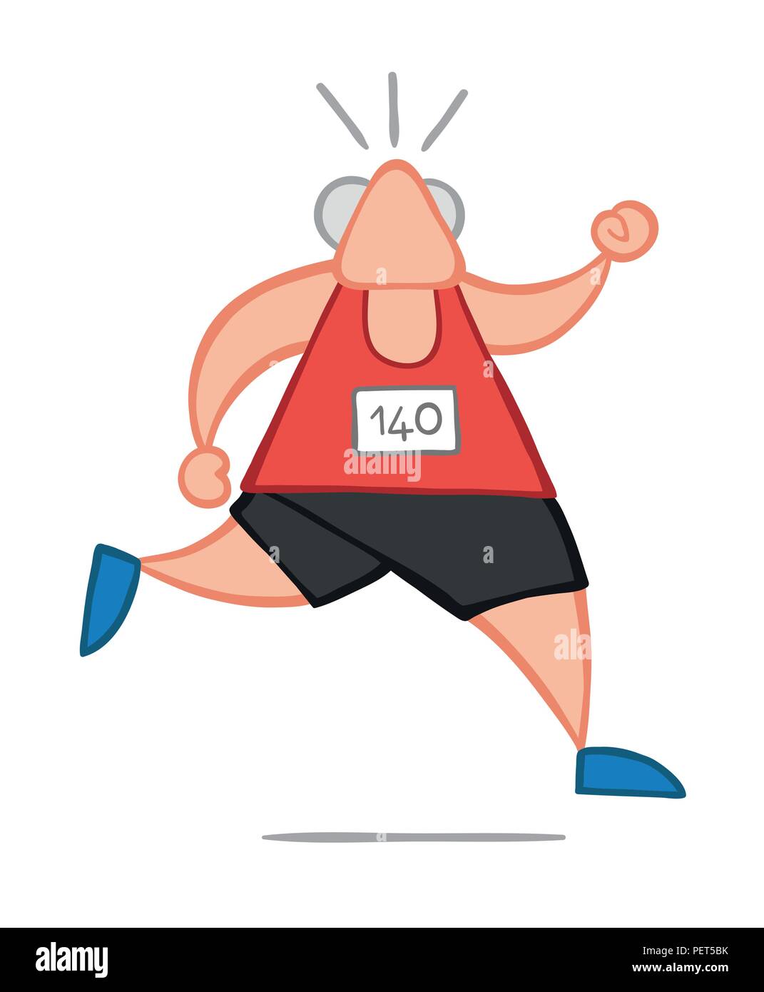 Vector illustration cartoon old athlete man running Stock Vector Image ...