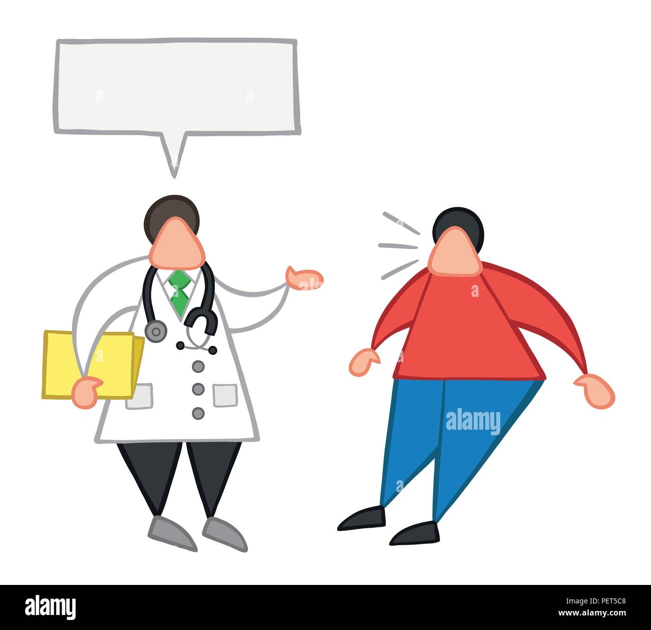 Vector illustration cartoon doctor man holding folder and talking to ...