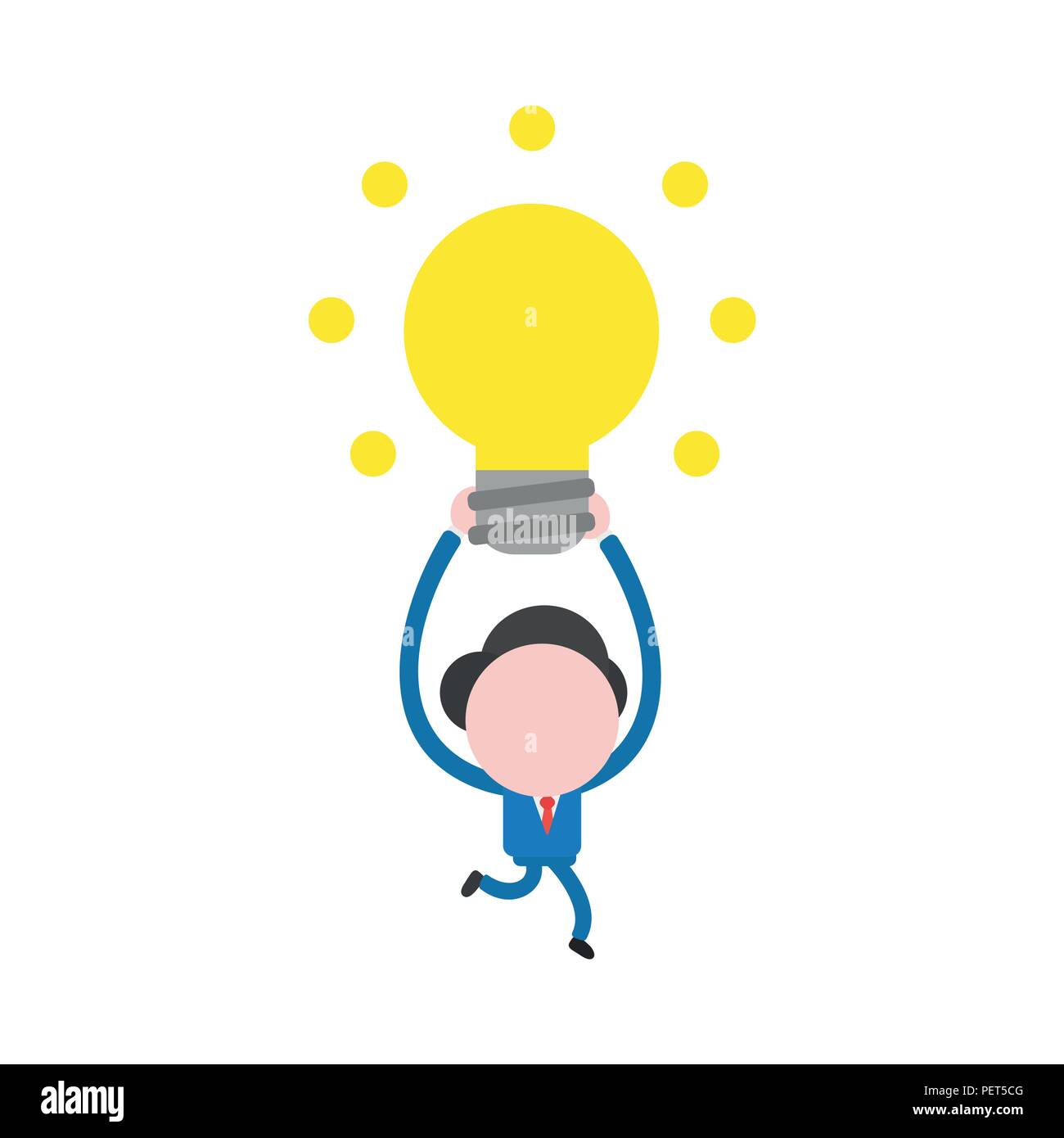 Vector illustration businessman character running and holding up ...