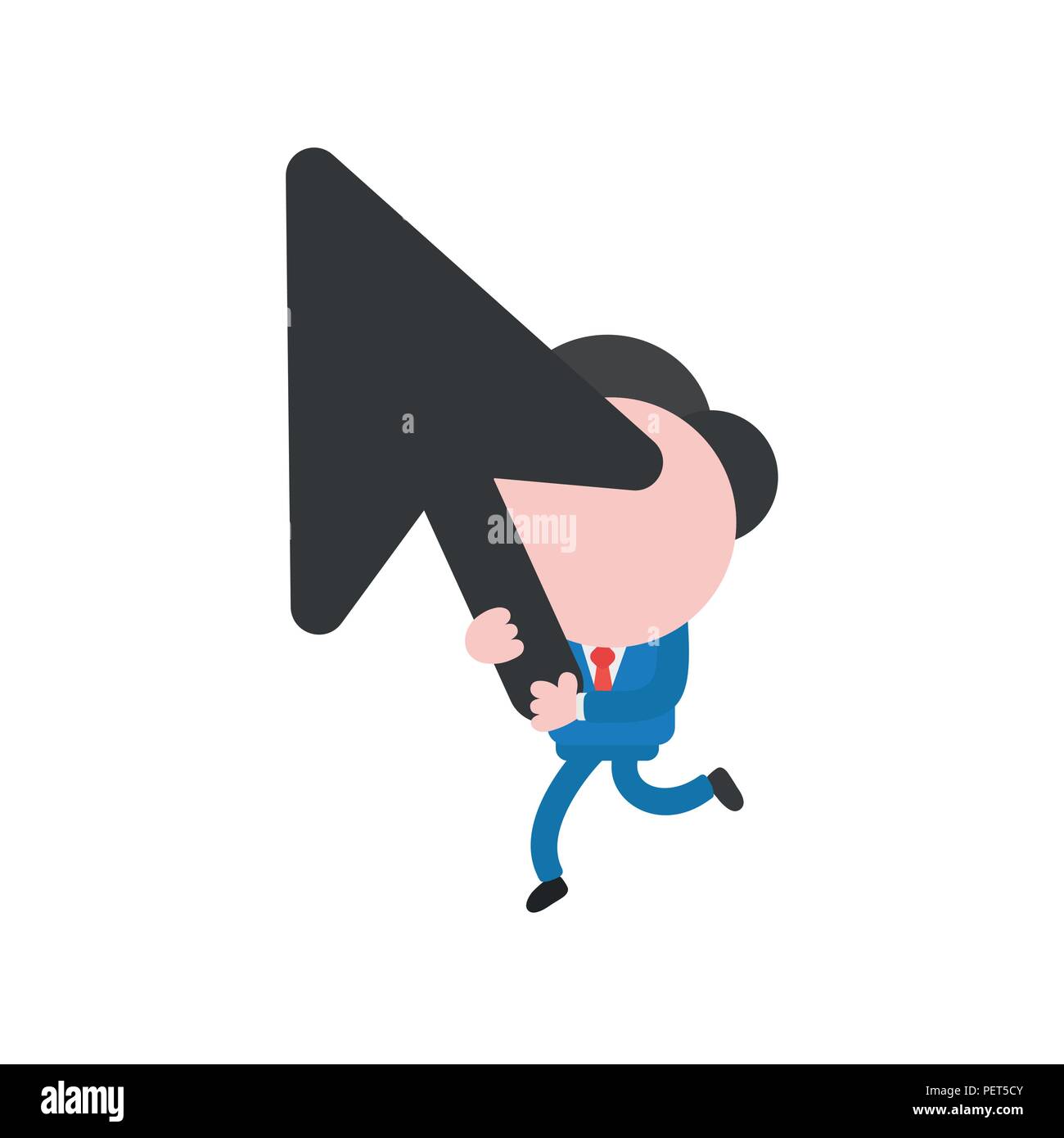 Vector illustration businessman character running and holding black ...