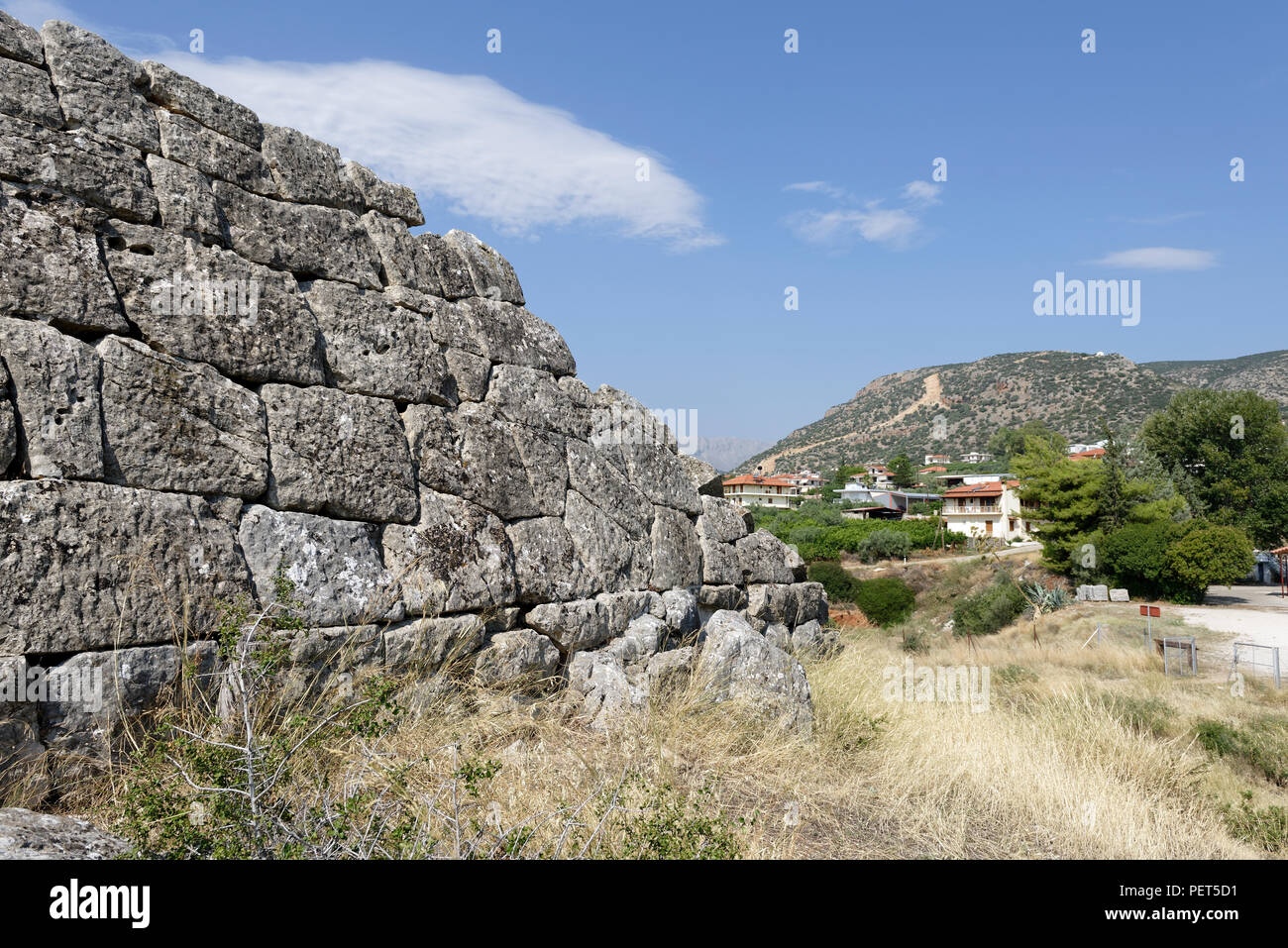 View of the facade of the Pyramid of Hellinikon, near the city of Argos ...