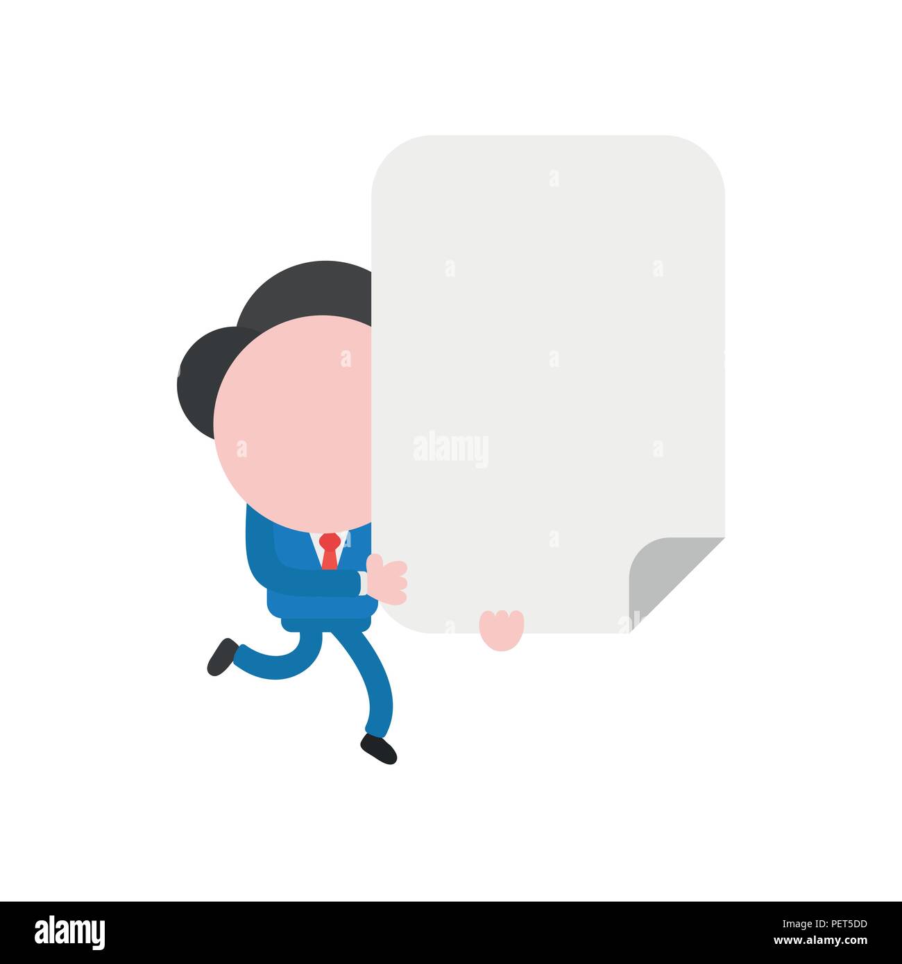 Vector illustration businessman character running and carrying blank ...