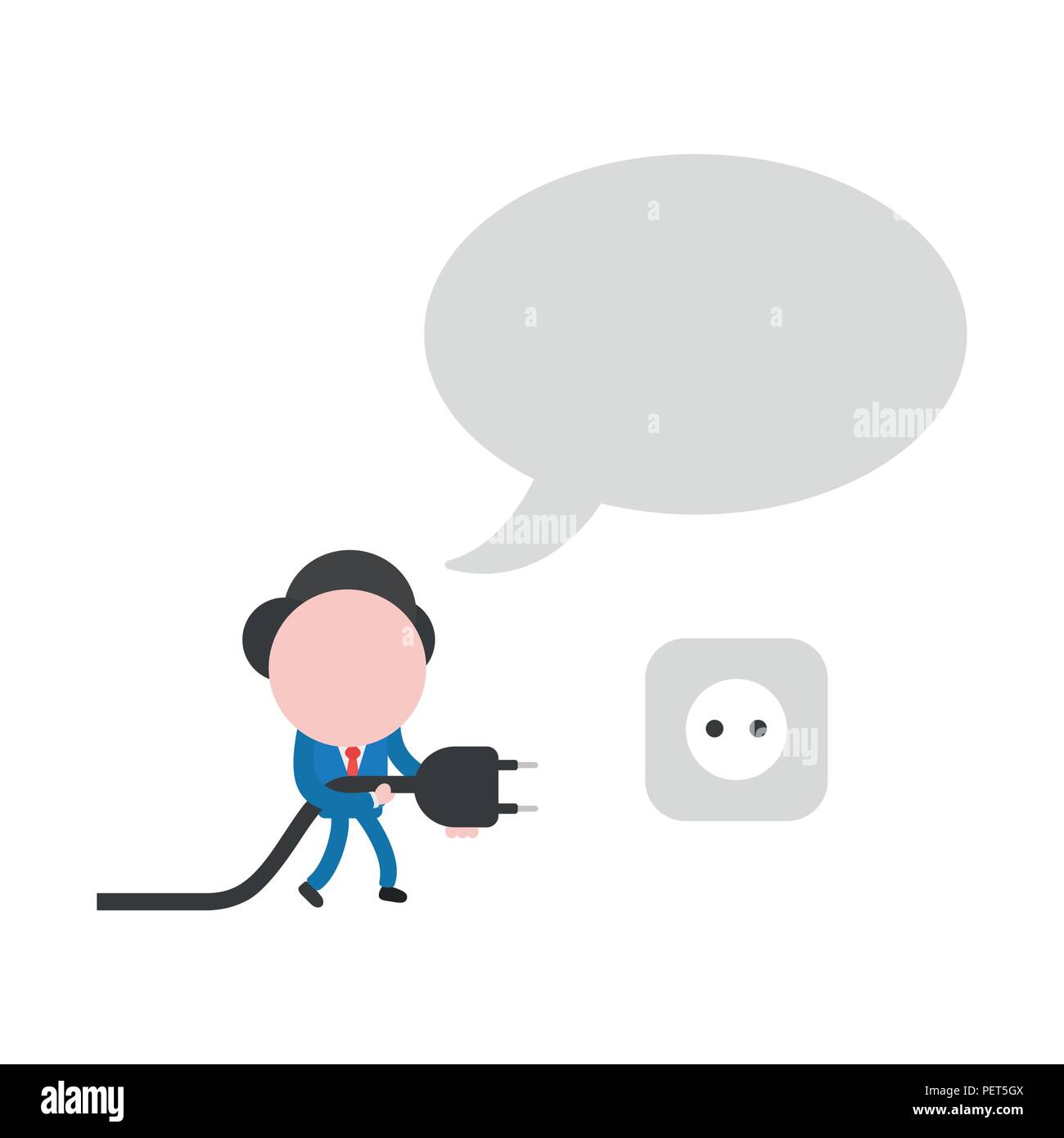 Vector illustration businessman character with blank speech bubble ...