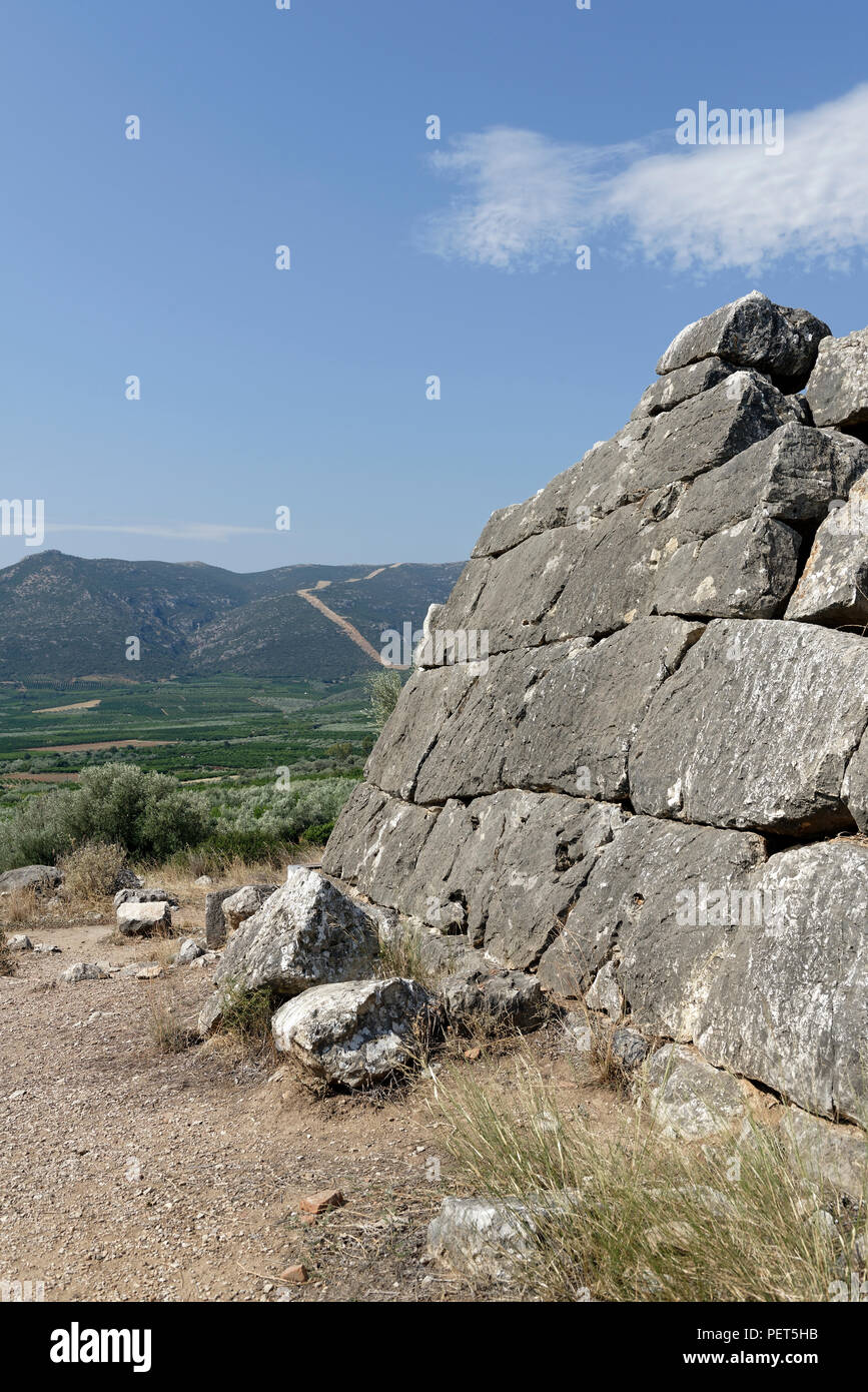 View of the facade of the Pyramid of Hellinikon, near the city of Argos ...