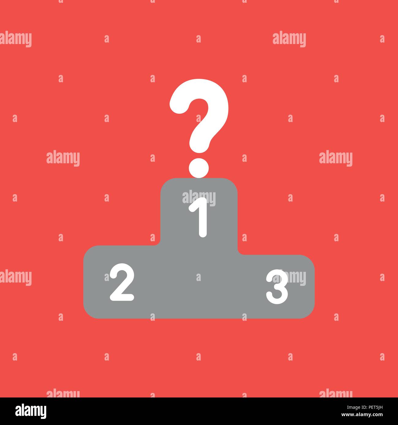 Flat vector icon concept of question mark on top of winners podium on ...