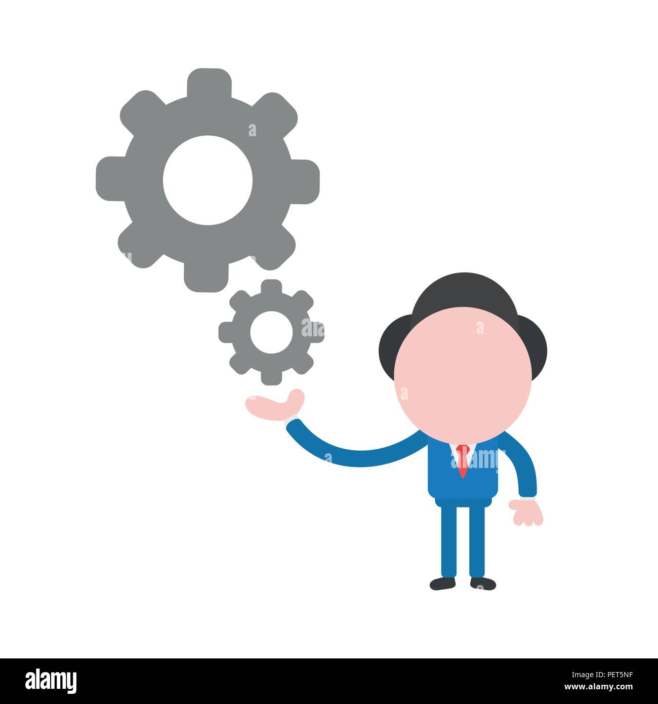 Vector illustration businessman character holding gears Stock Vector ...