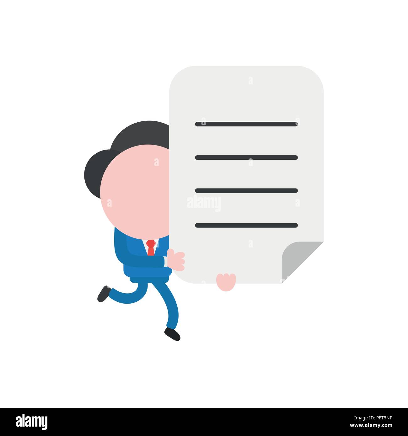 Vector illustration businessman character running and carrying written ...