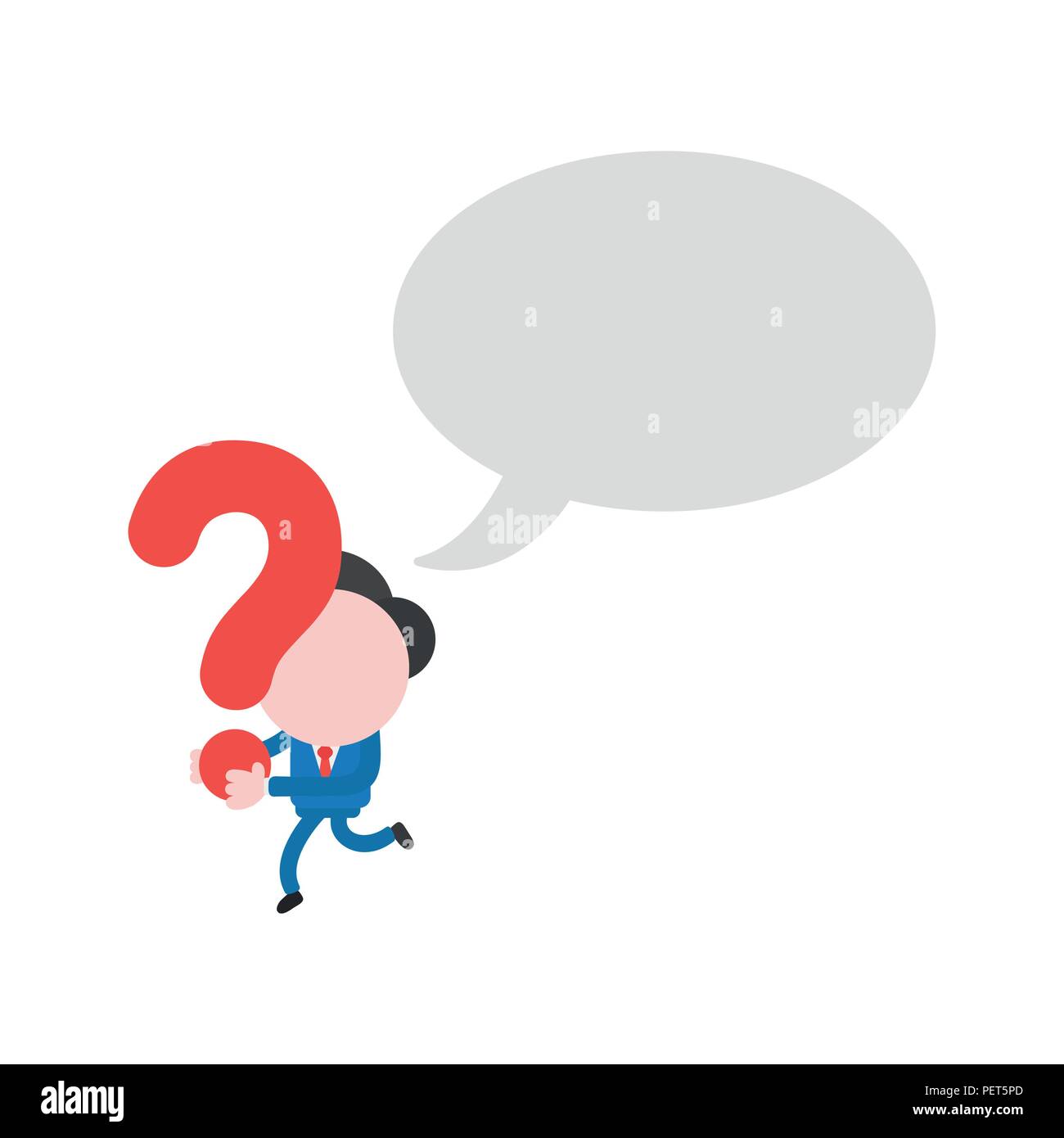 Vector illustration businessman character running and carrying question ...