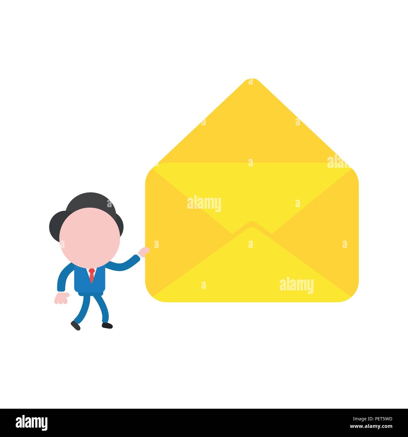 Vector illustration businessman character walking and holding open ...