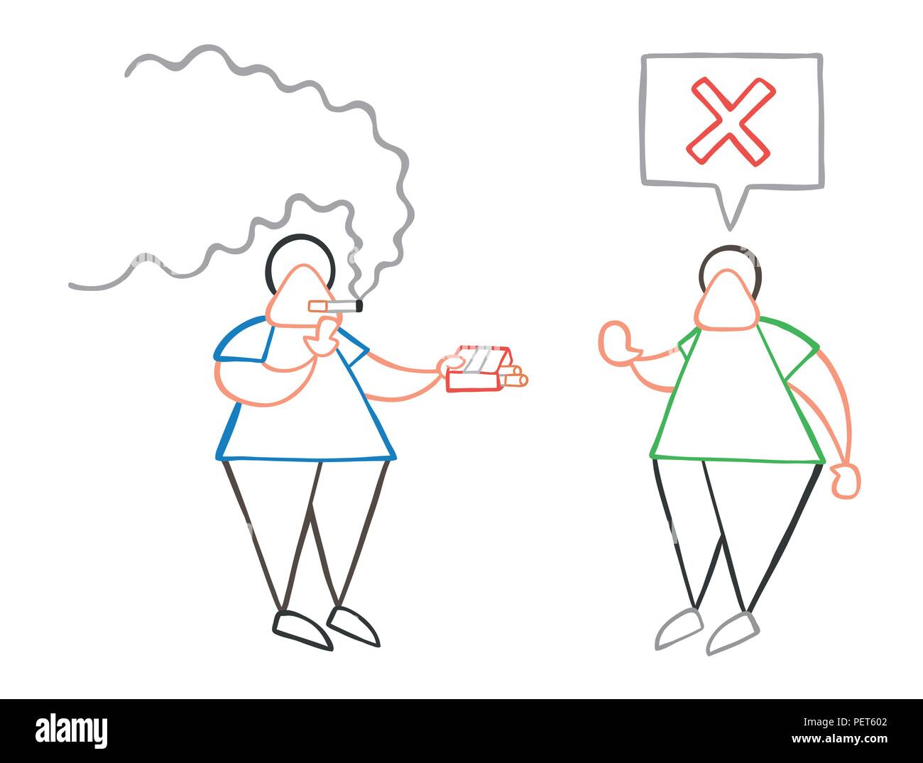 Vector illustration cartoon man character smoking and offering ...