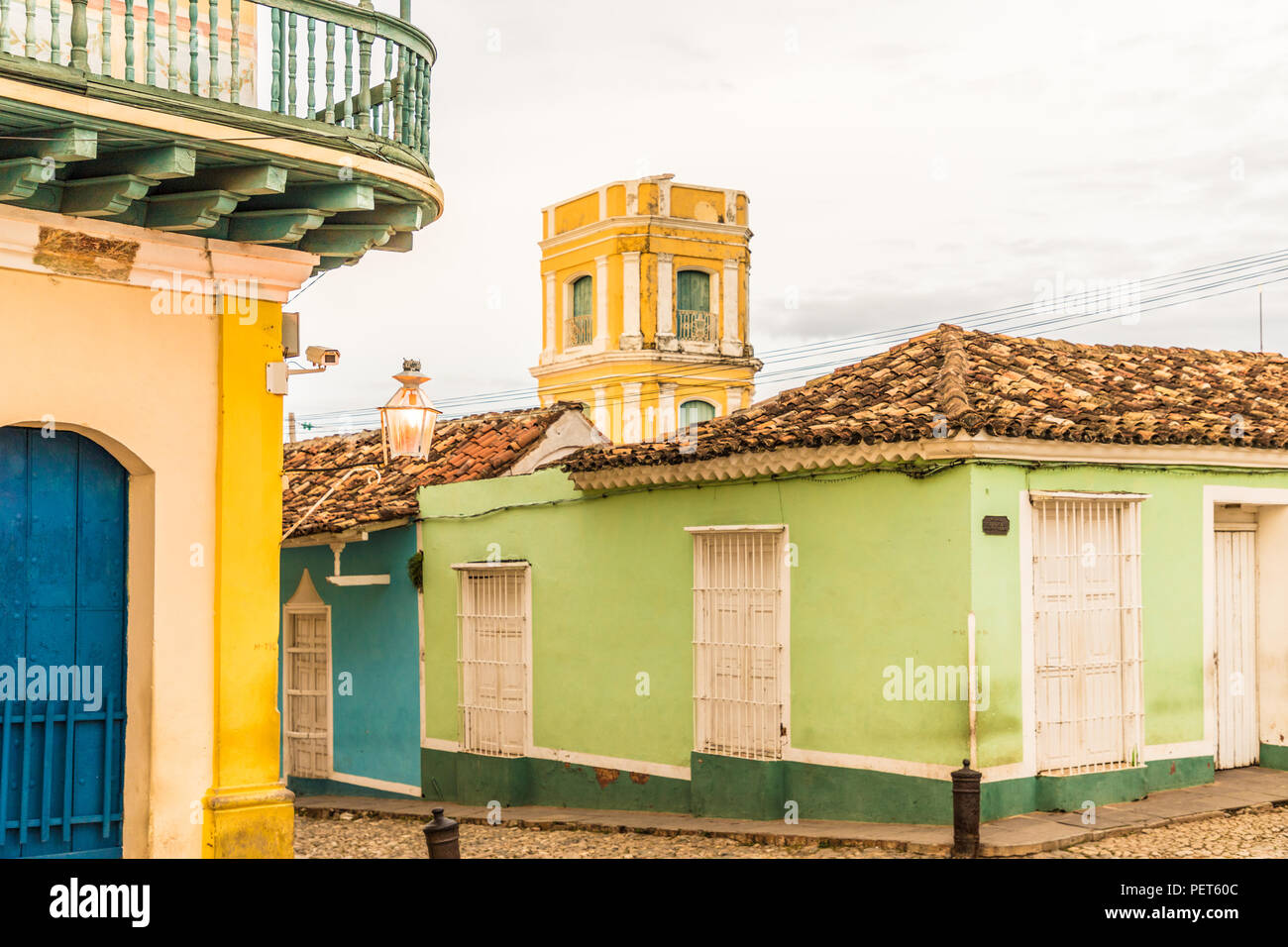 A typical view of plaza Major in trinidad in Cuba Stock Photo - Alamy