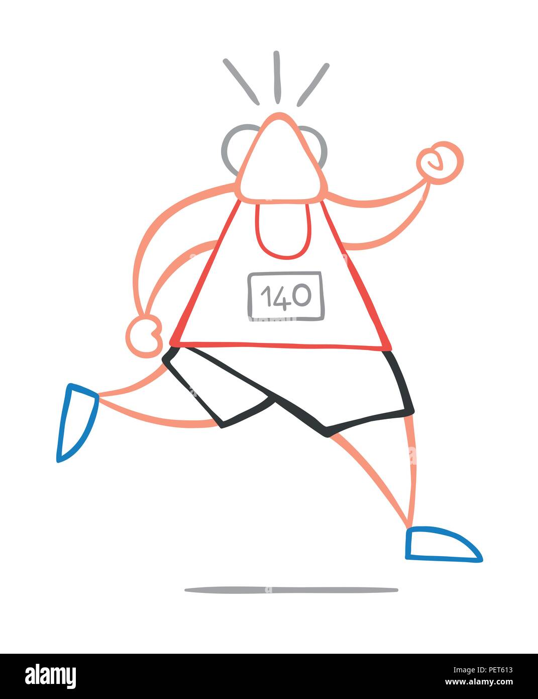 Vector illustration cartoon old athlete man running Stock Vector Image ...