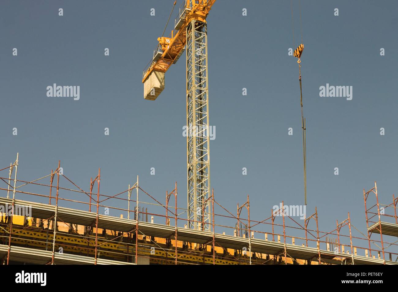Tower crane - Davit in a construction site (Pesaro, Italy, Europe Stock ...