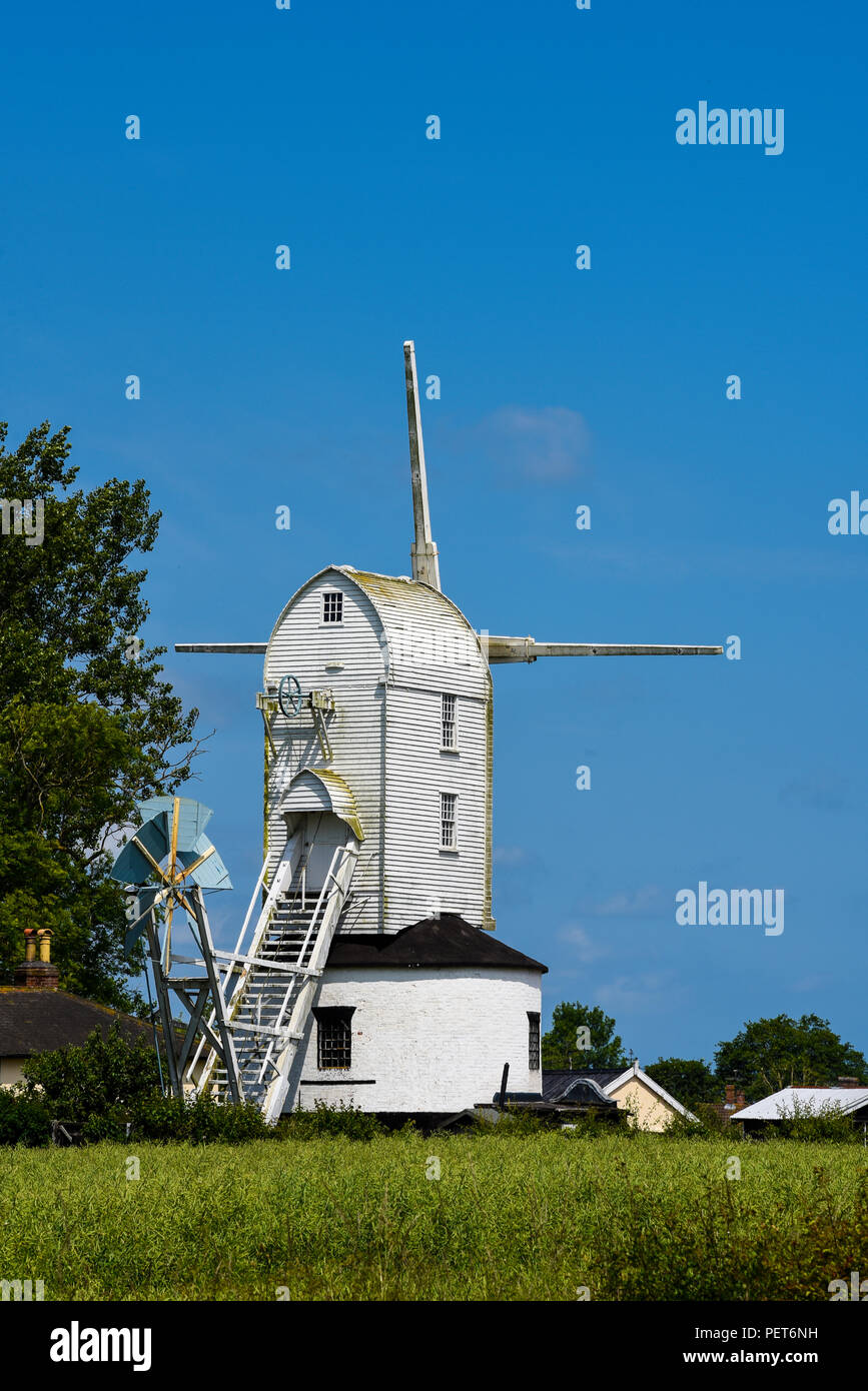 Saxtead Green Post Windmill is a Grade II* listed post mill at Saxtead ...
