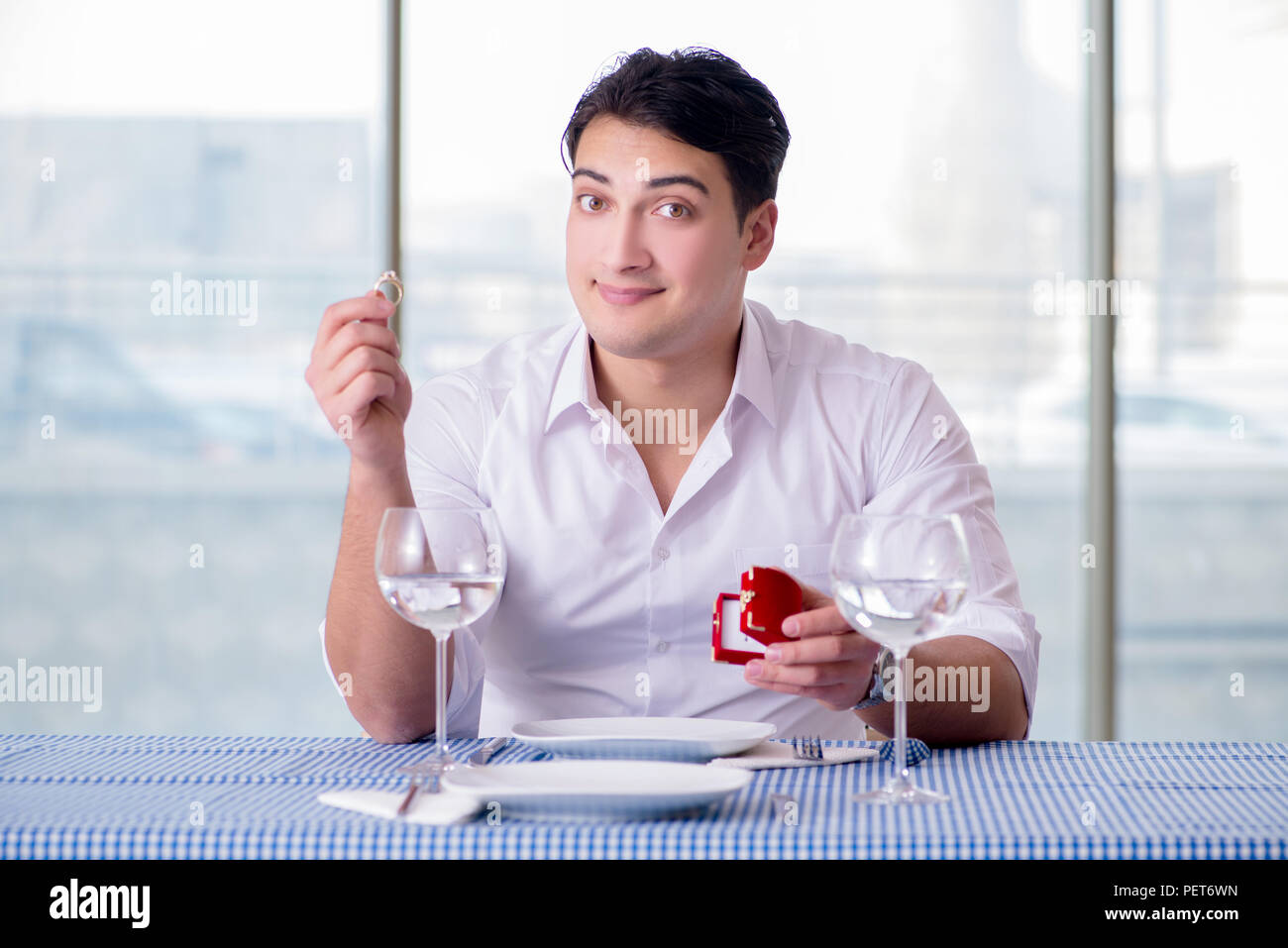 Celebrating wedding in cafe hi-res stock photography and images - Alamy