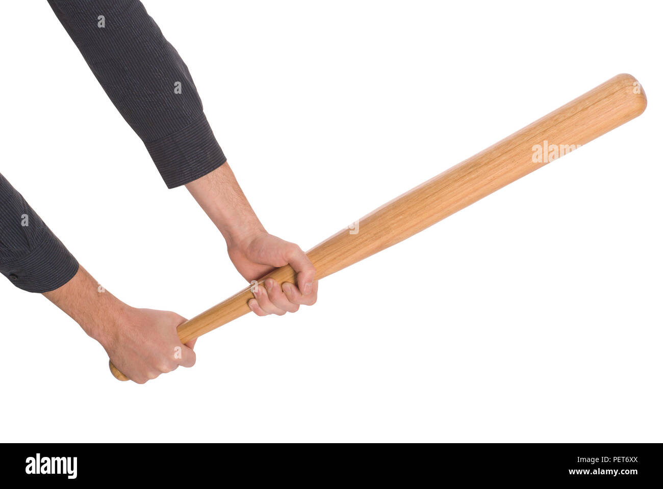 hands with the bat isolated on a white background Stock Photo - Alamy