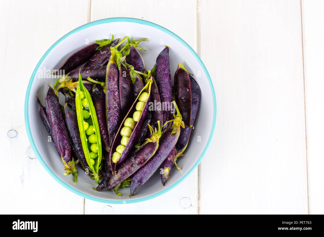 Purple vegetable peas. Studio Photo Stock Photo - Alamy