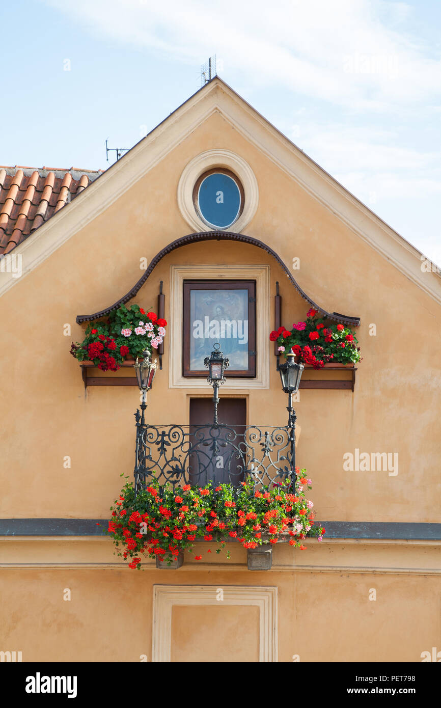 Prague building balcony view hi-res stock photography and images - Alamy