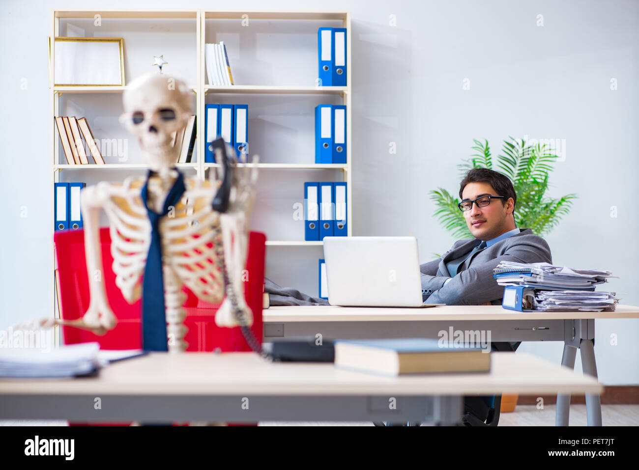 Man telephone skeleton hi-res stock photography and images - Alamy
