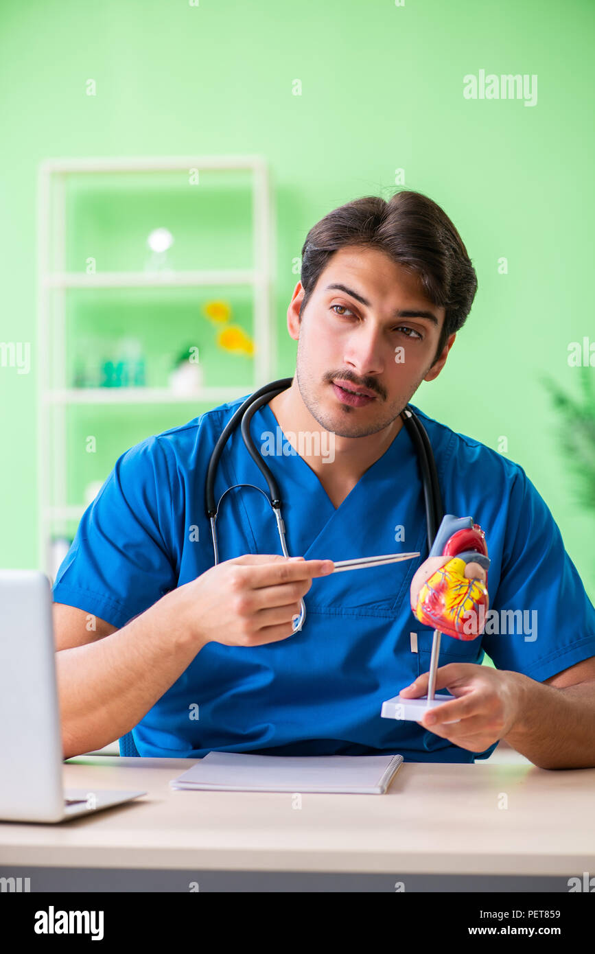 Doctor student explaining heart problems Stock Photo - Alamy