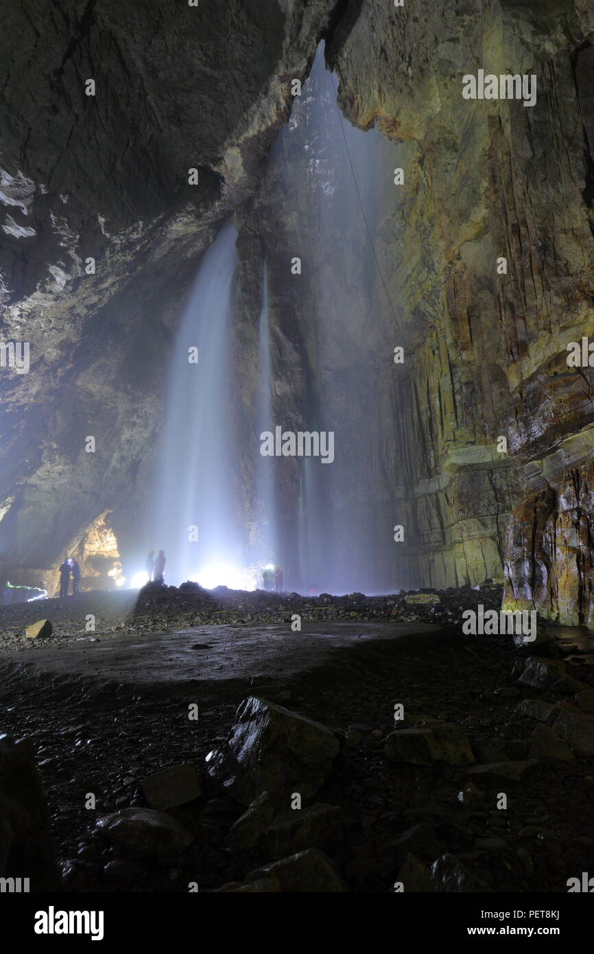 Gaping Gill winch meet in the Yorkshire Dales run by Craven Pothole ...