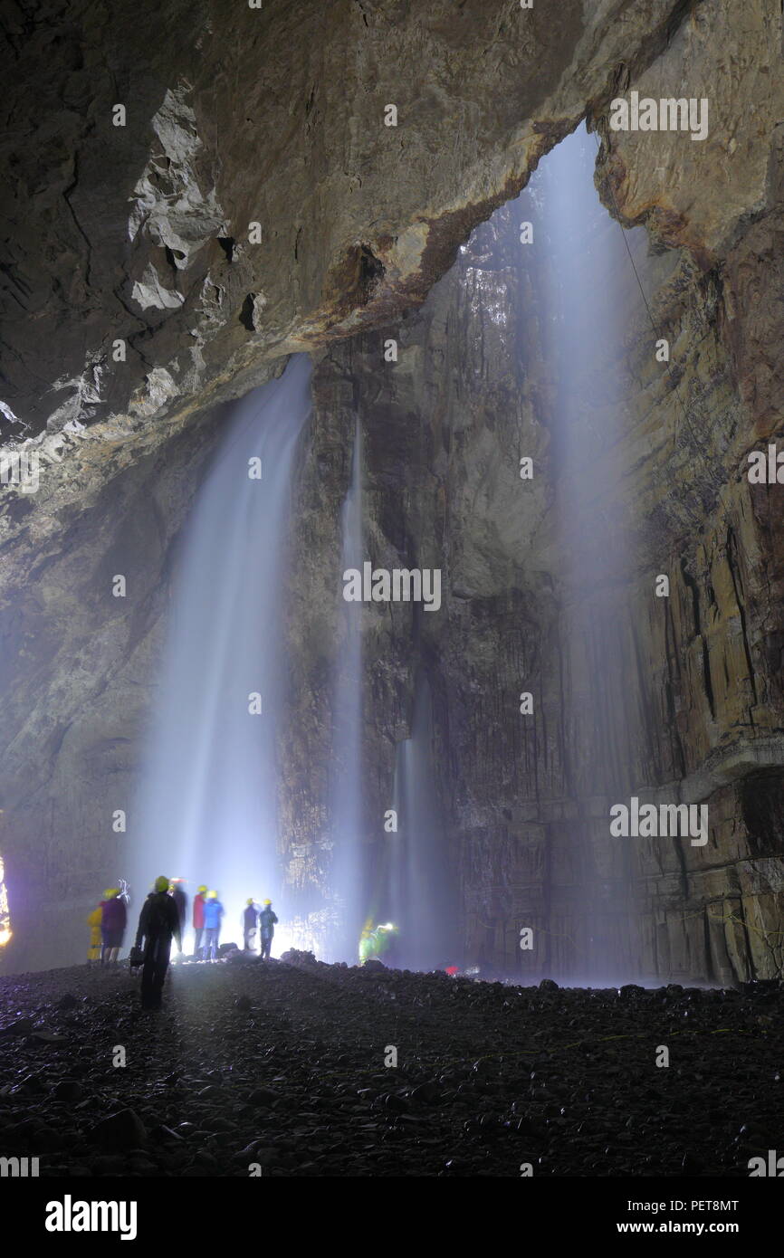 Gaping Gill winch meet in the Yorkshire Dales run by Craven Pothole ...