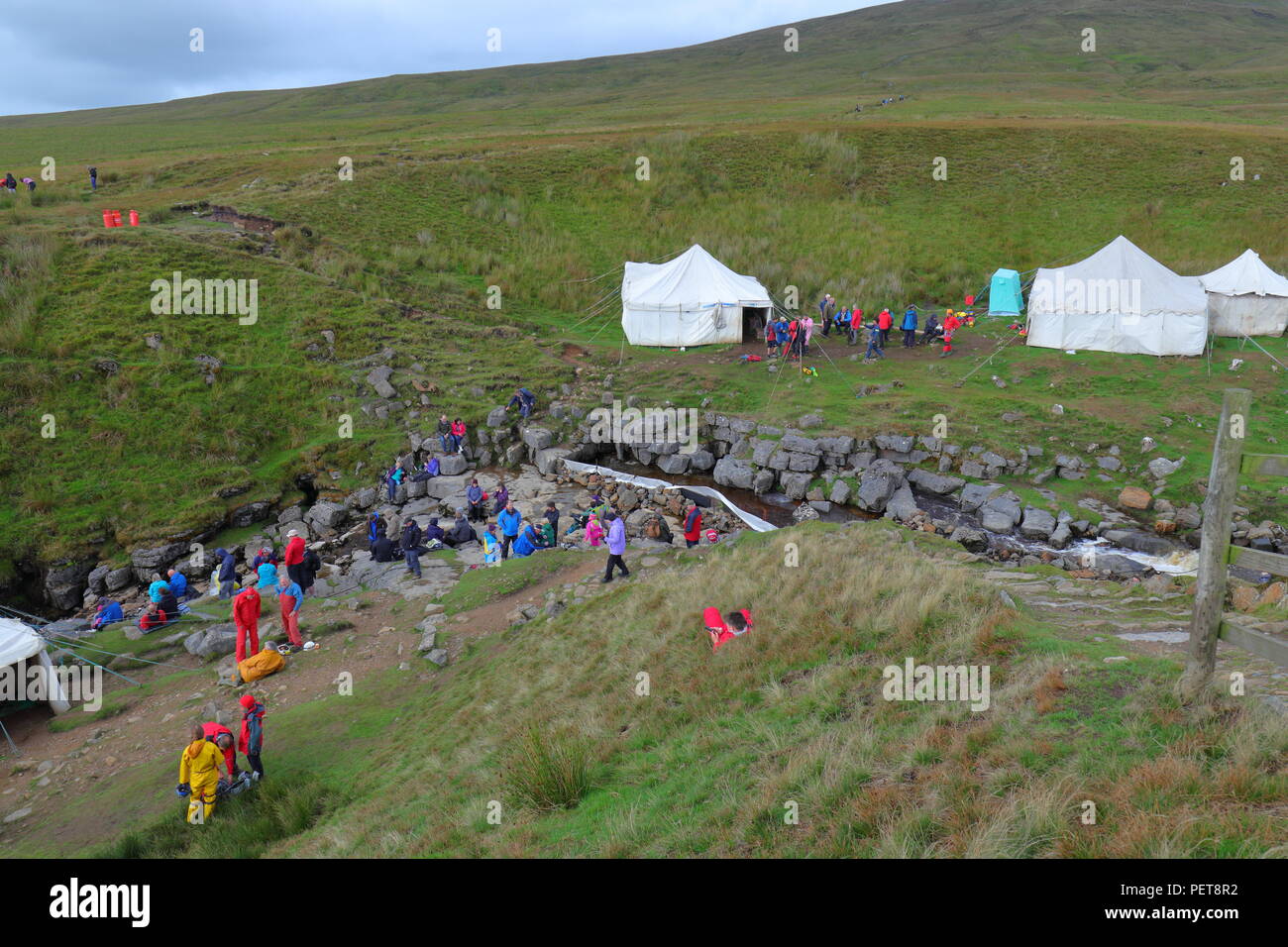 Gaping Gill winch meet in the Yorkshire Dales run by Craven Pothole ...
