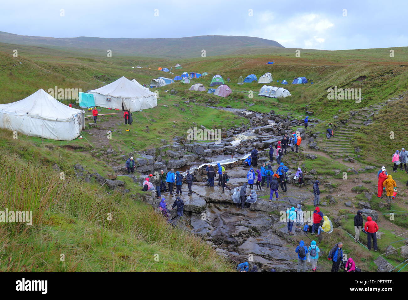Gaping Gill winch meet in the Yorkshire Dales run by Craven Pothole ...