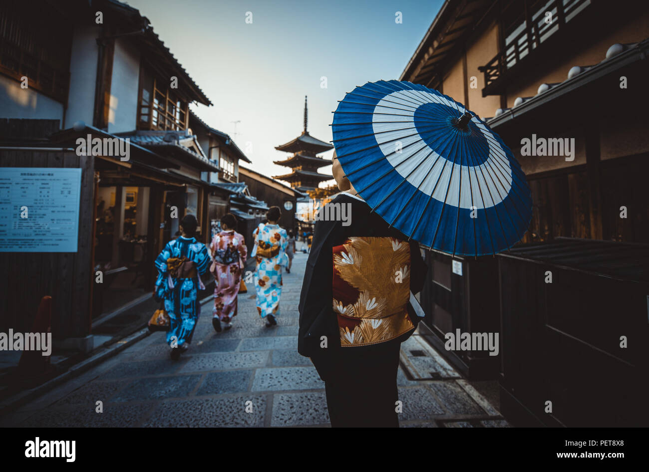 Beautiful japanese senior woman walking in the village. Typical ...