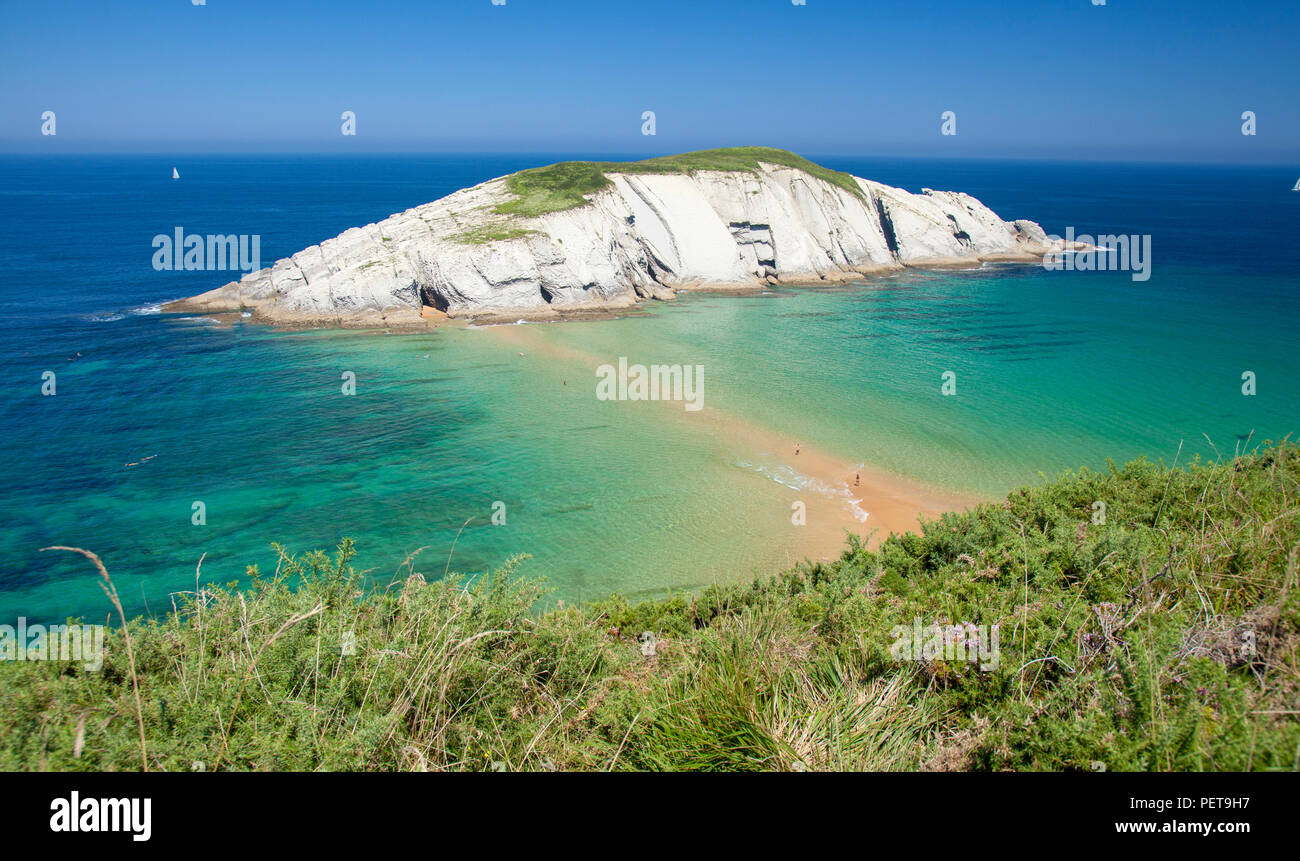 Cantabria, coastal landscape along Costa Quebrada Broken Coast, Playa ...