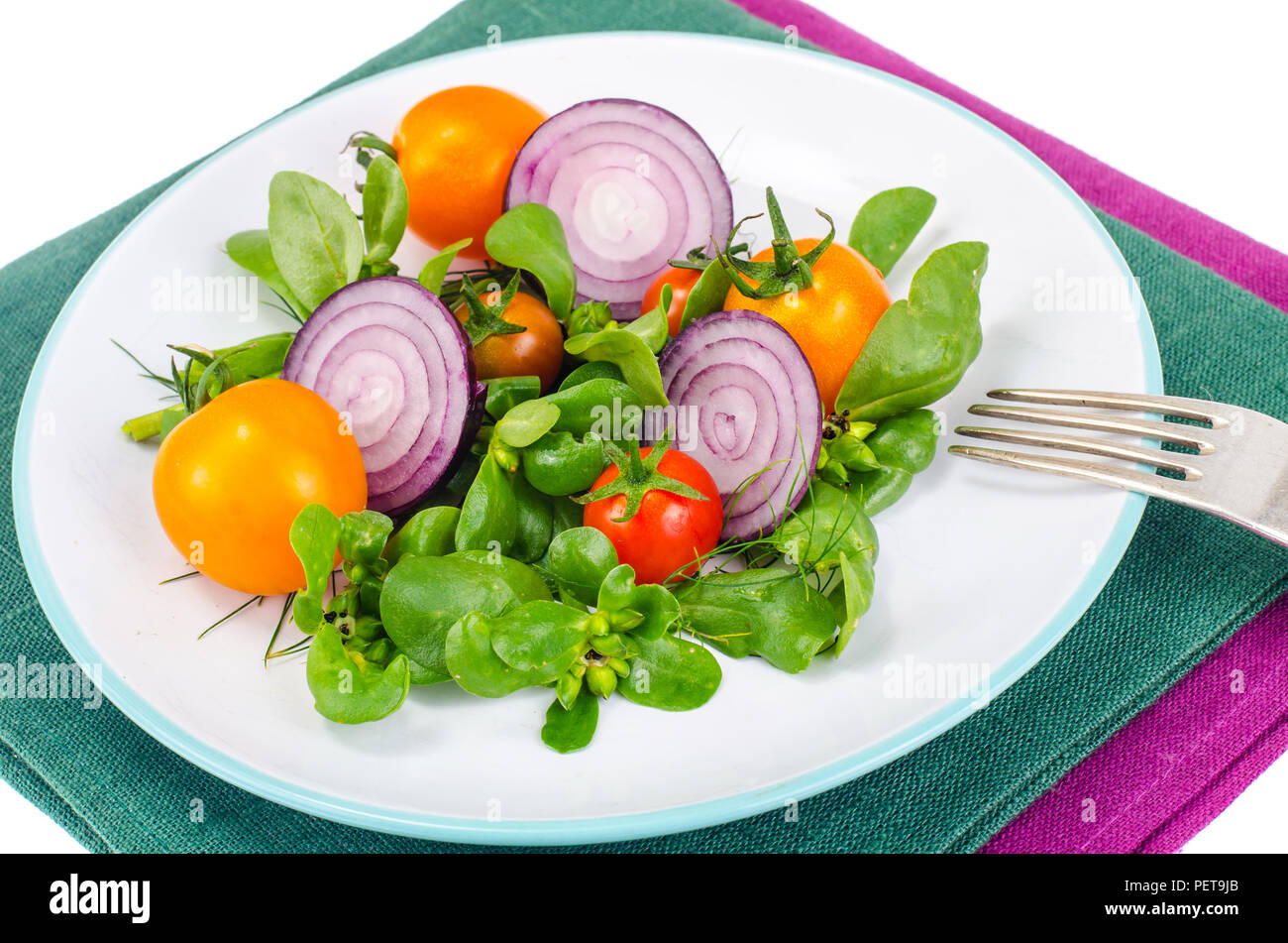Dishes with Portulaca oleracea. Studio Photo Stock Photo - Alamy