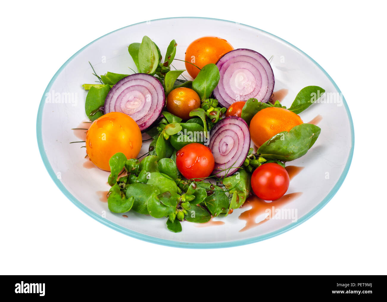 Dishes with Portulaca oleracea. Studio Photo Stock Photo - Alamy