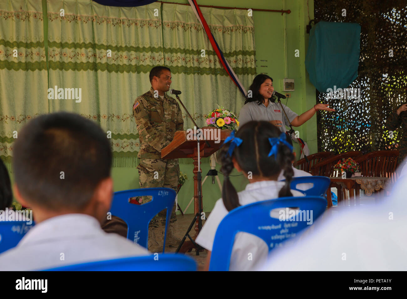 U.S. Army Maj. Kincy Clark, deputy commander, Combined Joint Civil ...