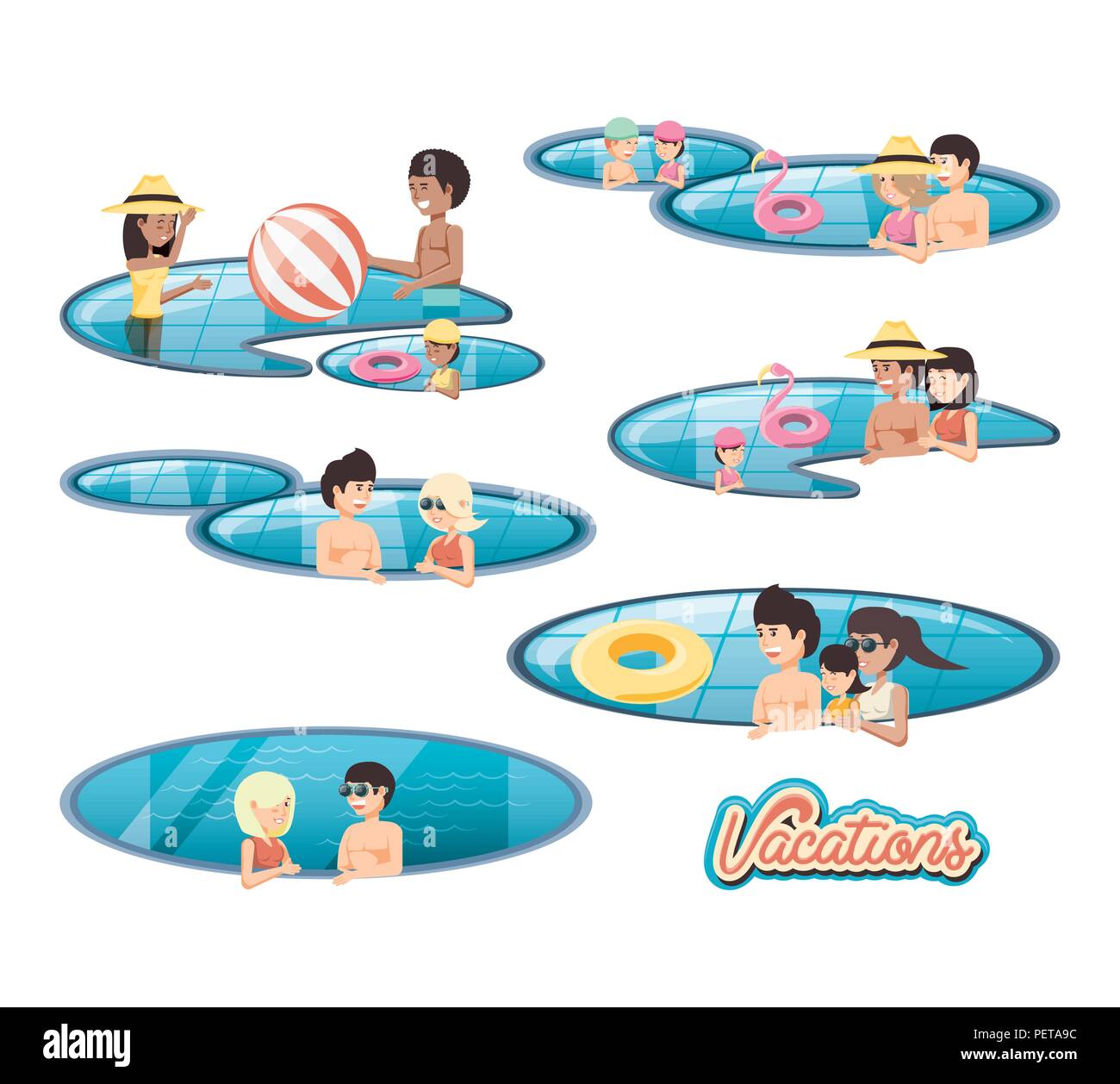 Couple pool float Cut Out Stock Images & Pictures - Alamy