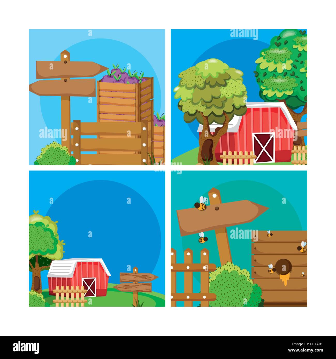 Set of farm fresh cartoons Stock Vector Image & Art - Alamy