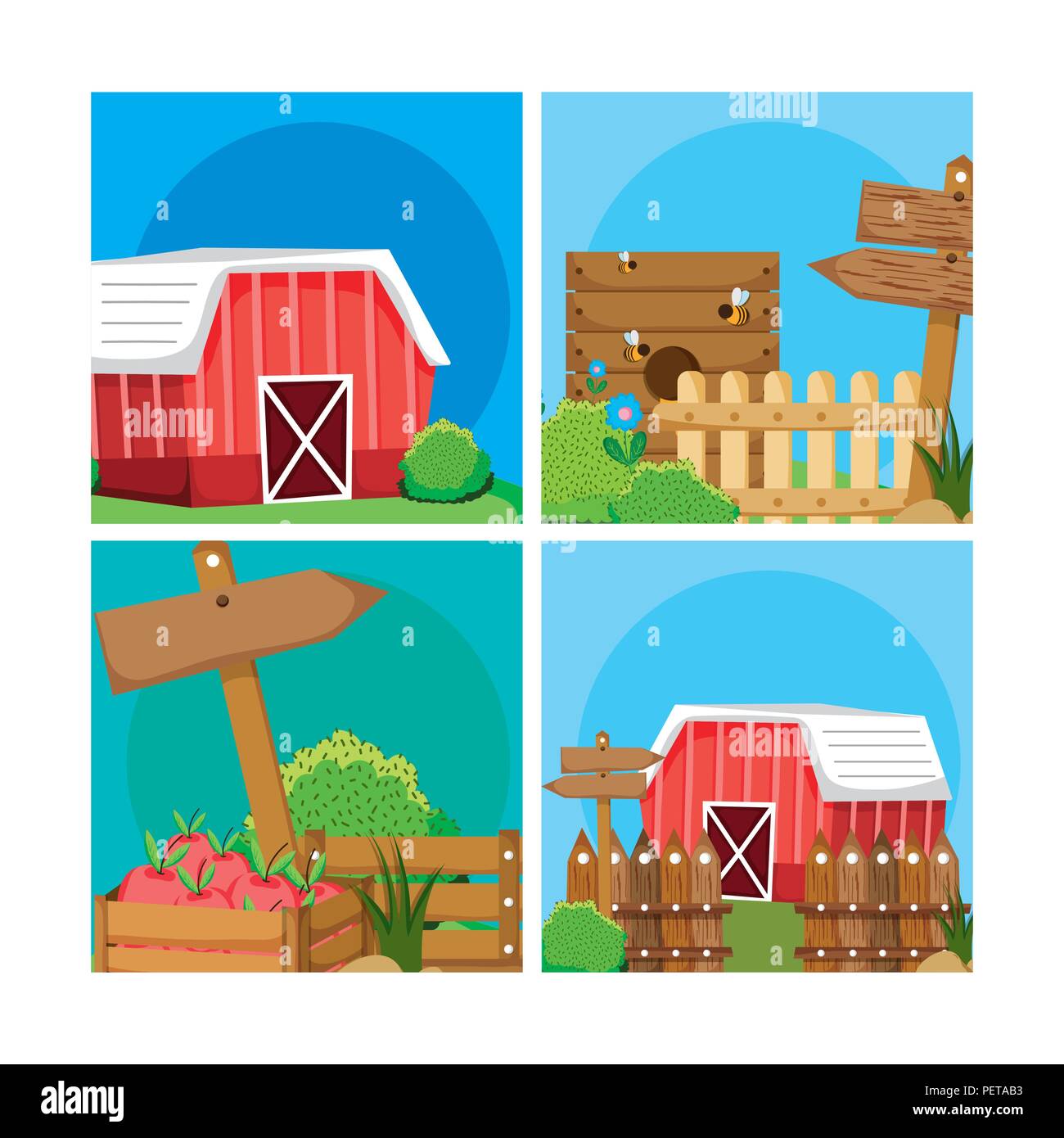 Set of farm fresh cartoons Stock Vector Image & Art - Alamy