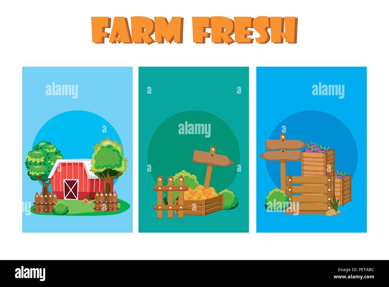 Set of farm fresh cartoons Stock Vector Image & Art - Alamy