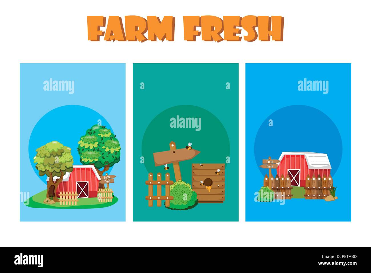 Set of farm fresh cartoons Stock Vector Image & Art - Alamy