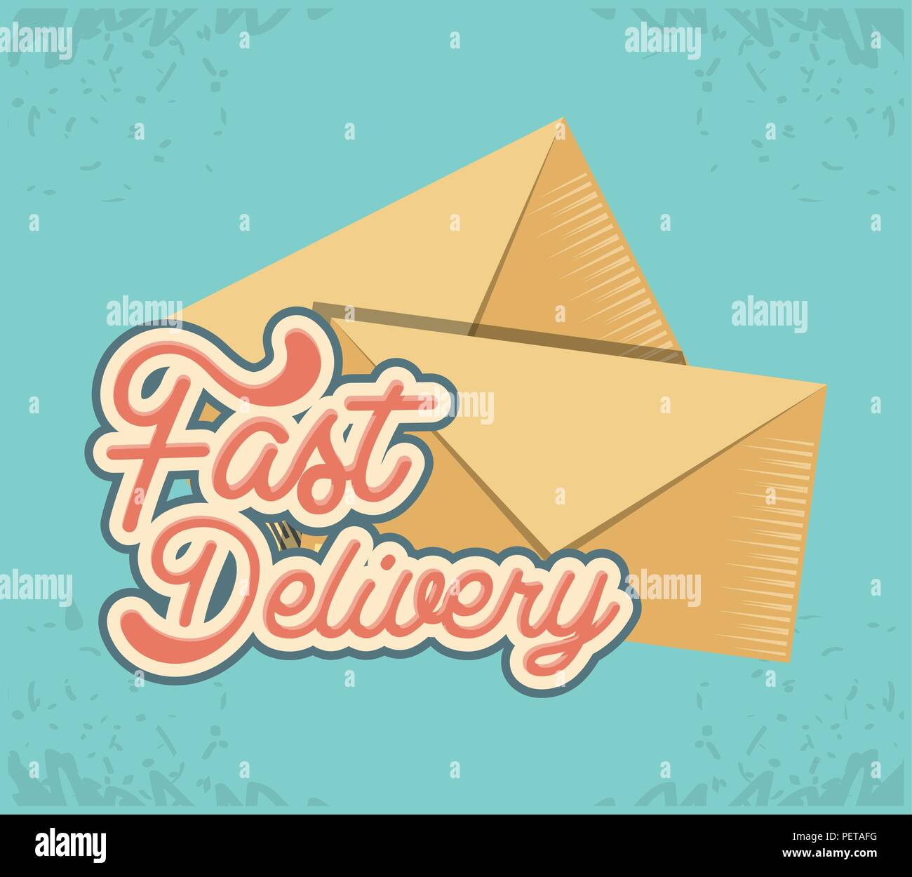 fast delivery service with envelopes vector illustration design Stock ...