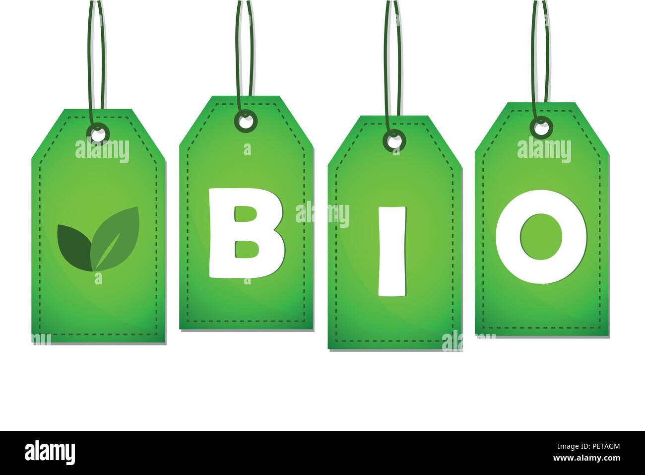 green organic cardboard labels bio vector illustration EPS10 Stock ...